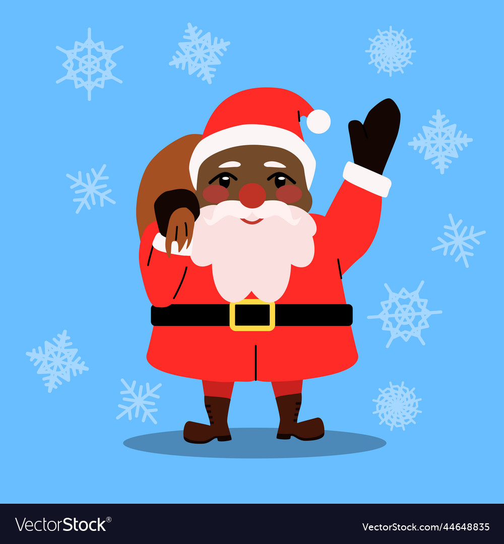 Cute dark-skinned santa claus Royalty Free Vector Image