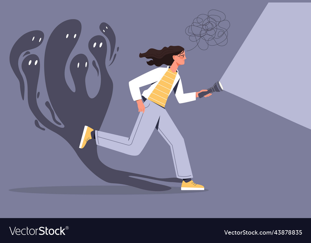 Fear attack concept Royalty Free Vector Image - VectorStock