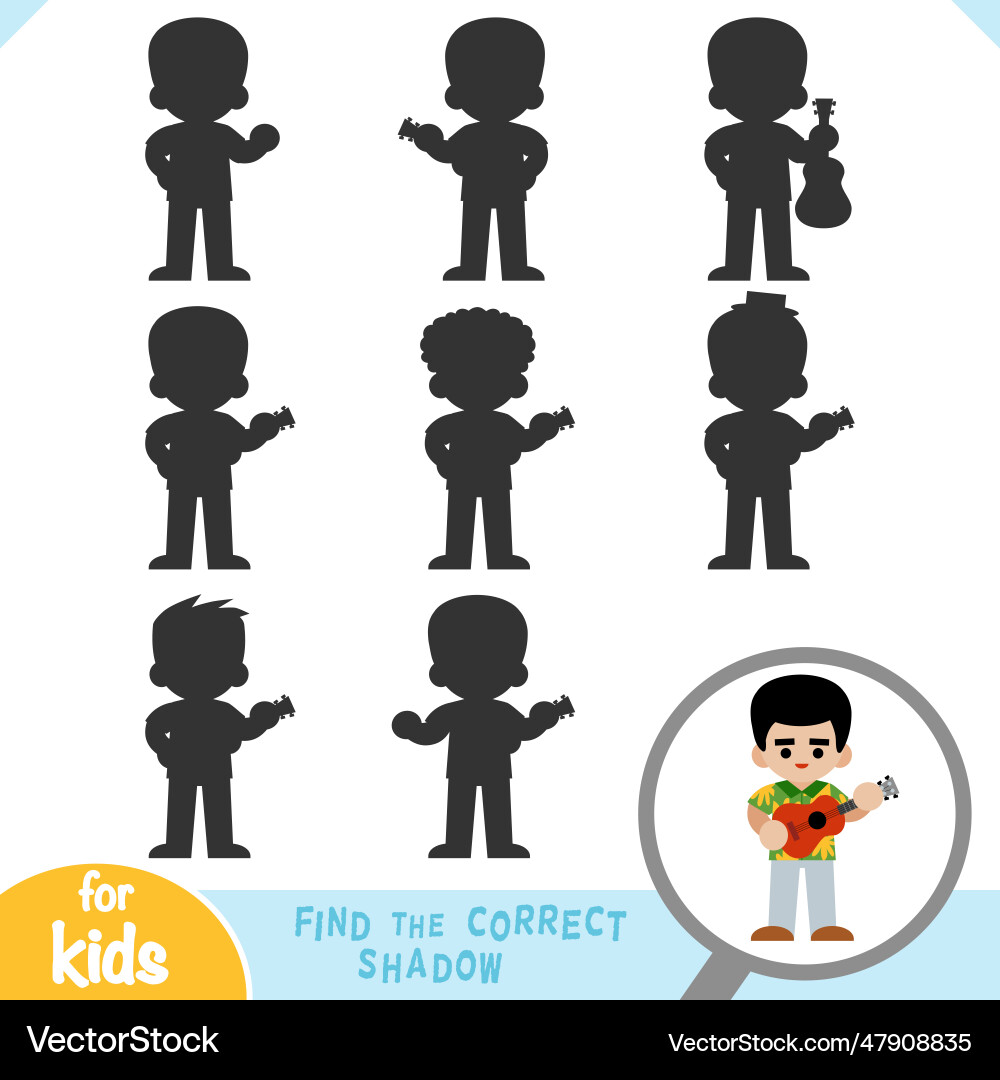 Find the correct shadow game for children Vector Image