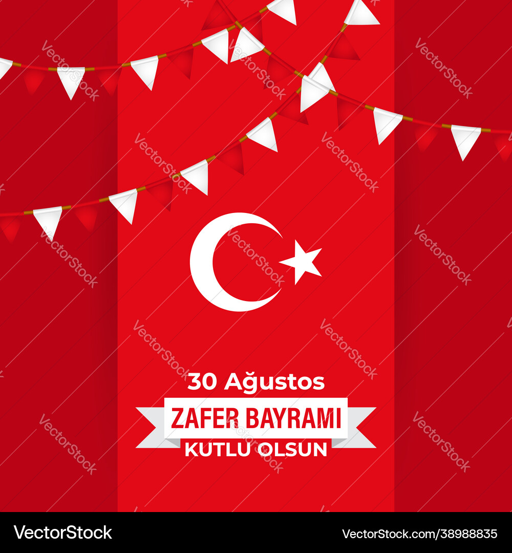 For turkey victory day -30 august written text Vector Image