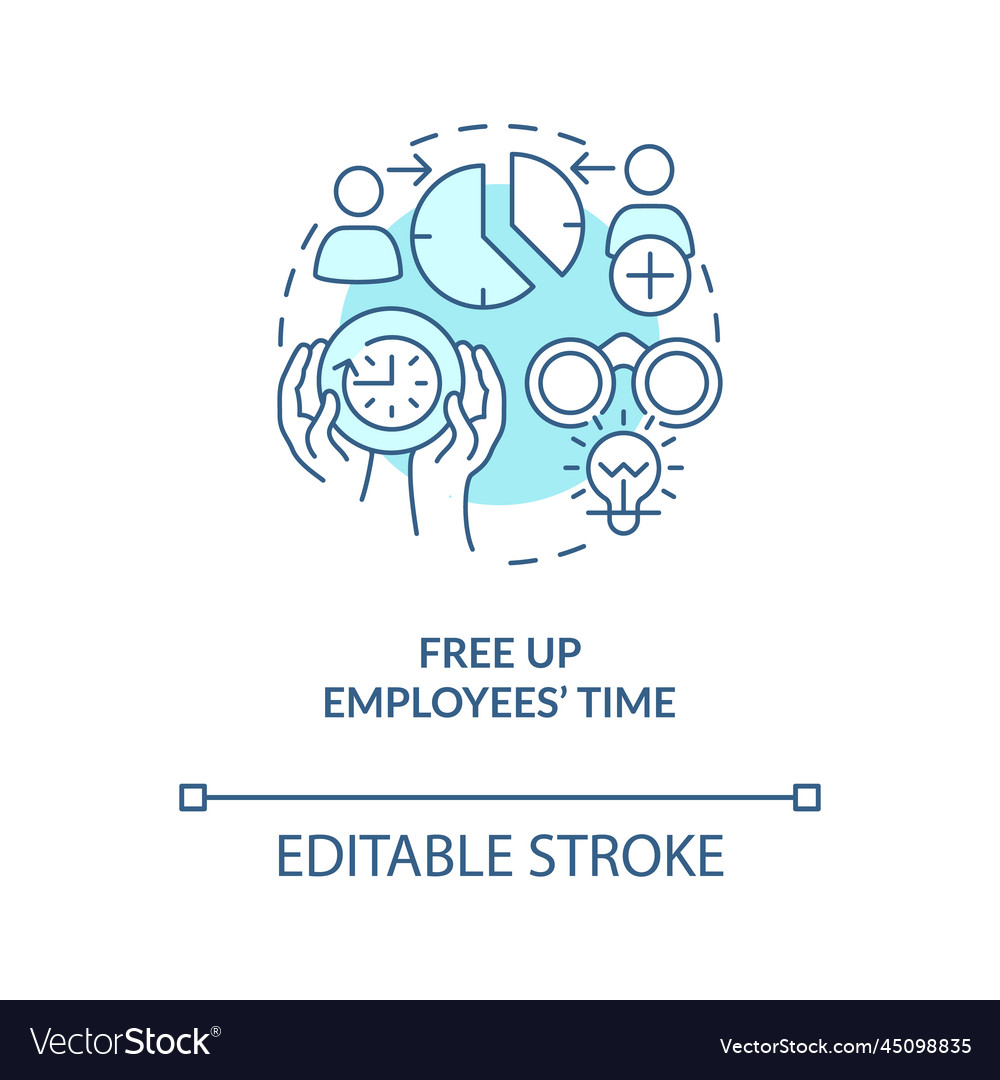 Free up employees time turquoise concept icon Vector Image Free up employees time turquoise concept icon Vector Image