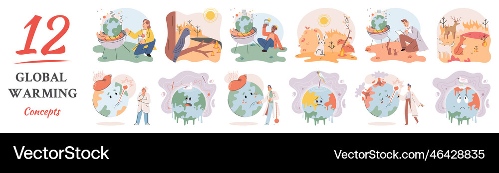 Global warming high temperature and hot weather Vector Image