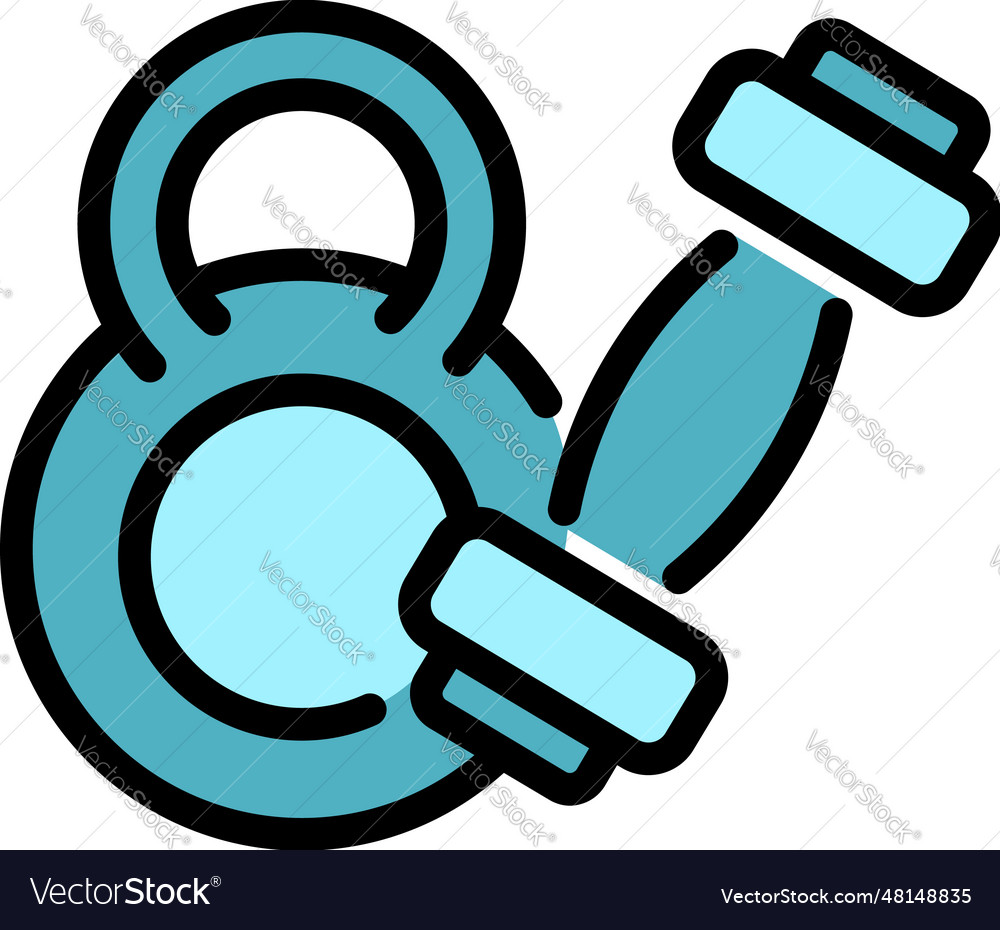 Gym dumbbell icon flat Royalty Free Vector Image