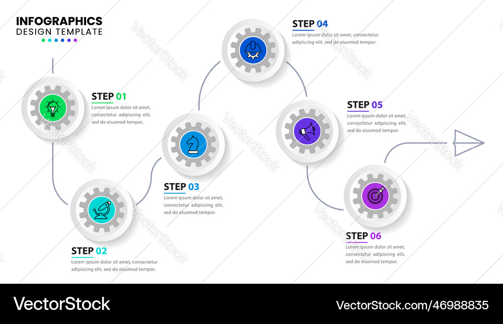 Infographic template paper plane with timeline Vector Image