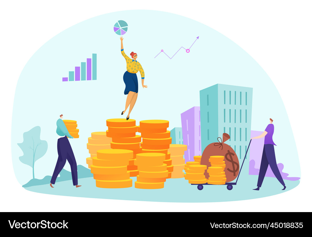 Money profit concept flat Royalty Free Vector Image