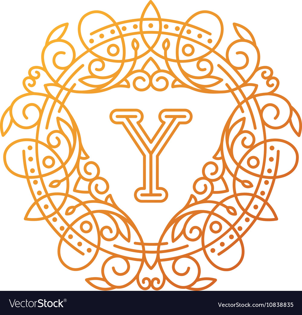Monogram bage logo Royalty Free Vector Image - VectorStock