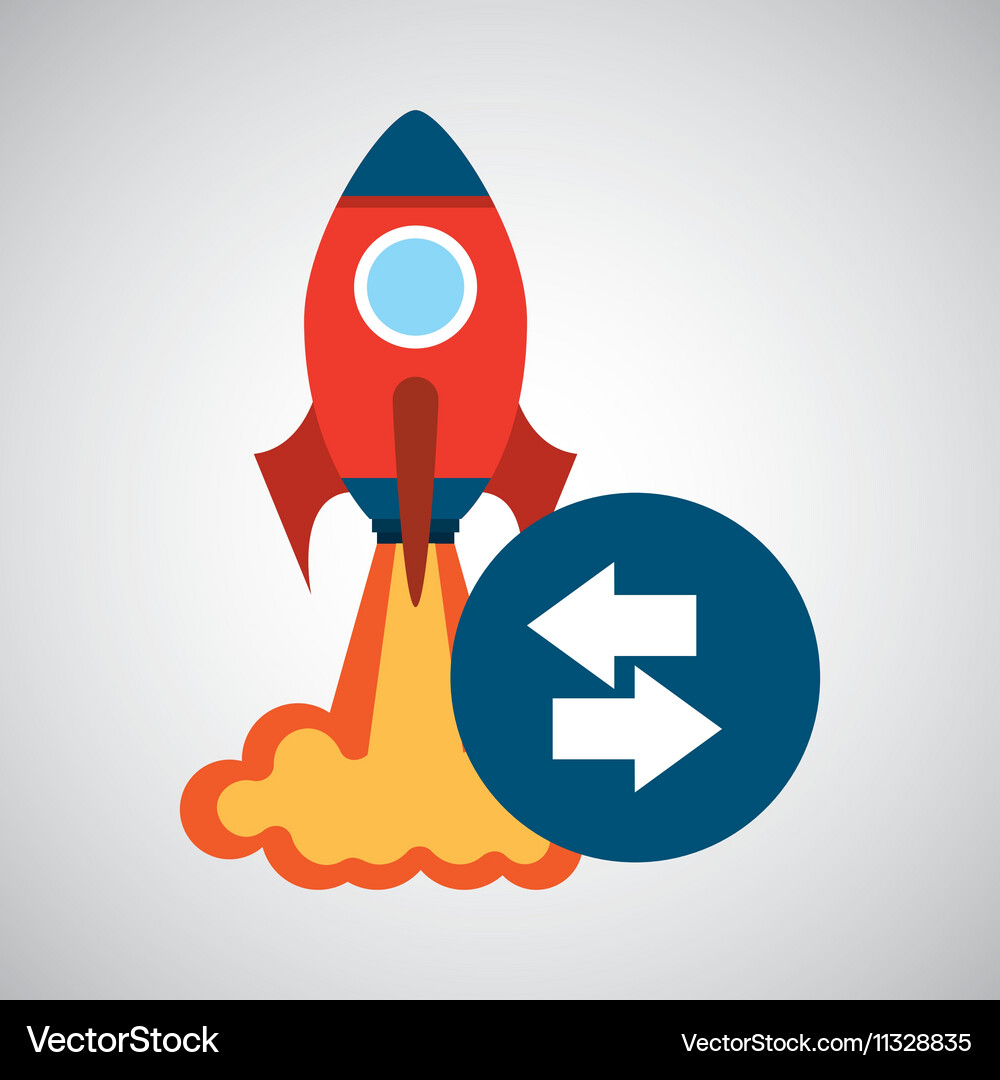 Rocket launch start up business arrows graphic Vector Image