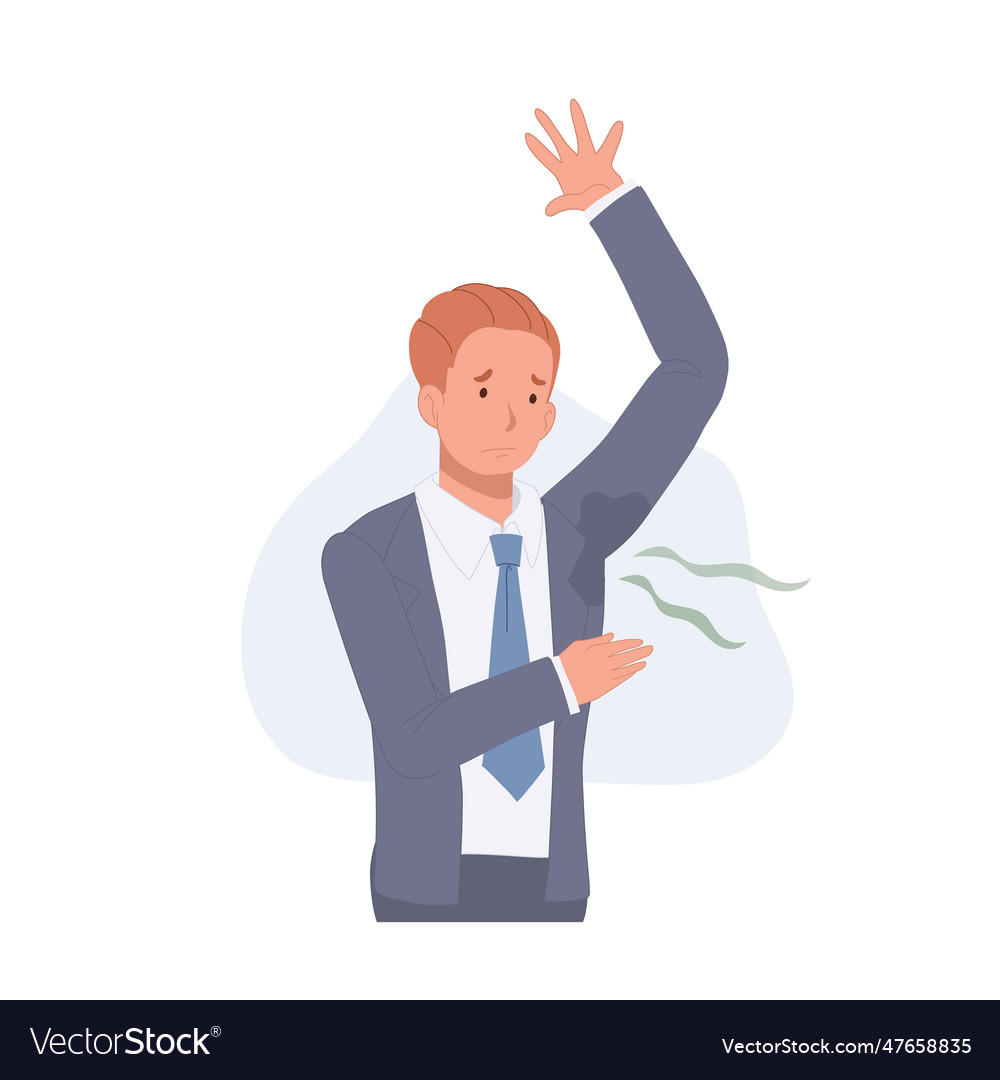 Terrible smell armpit concept man has bad smell Vector Image Terrible smell armpit concept man has bad smell Vector Image