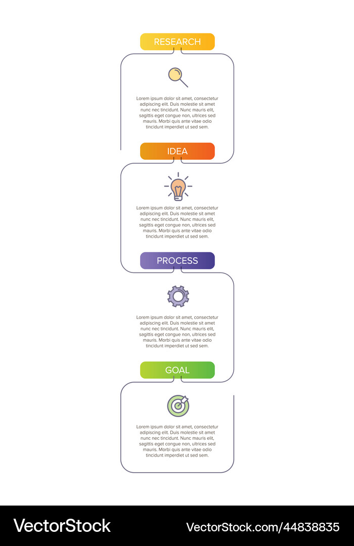 Vertical infographic design with icons and 4 Vector Image