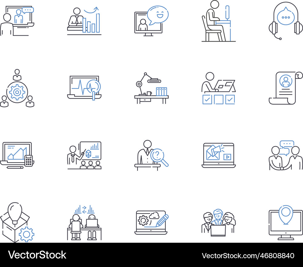 Arrangement line icons collection order Royalty Free Vector