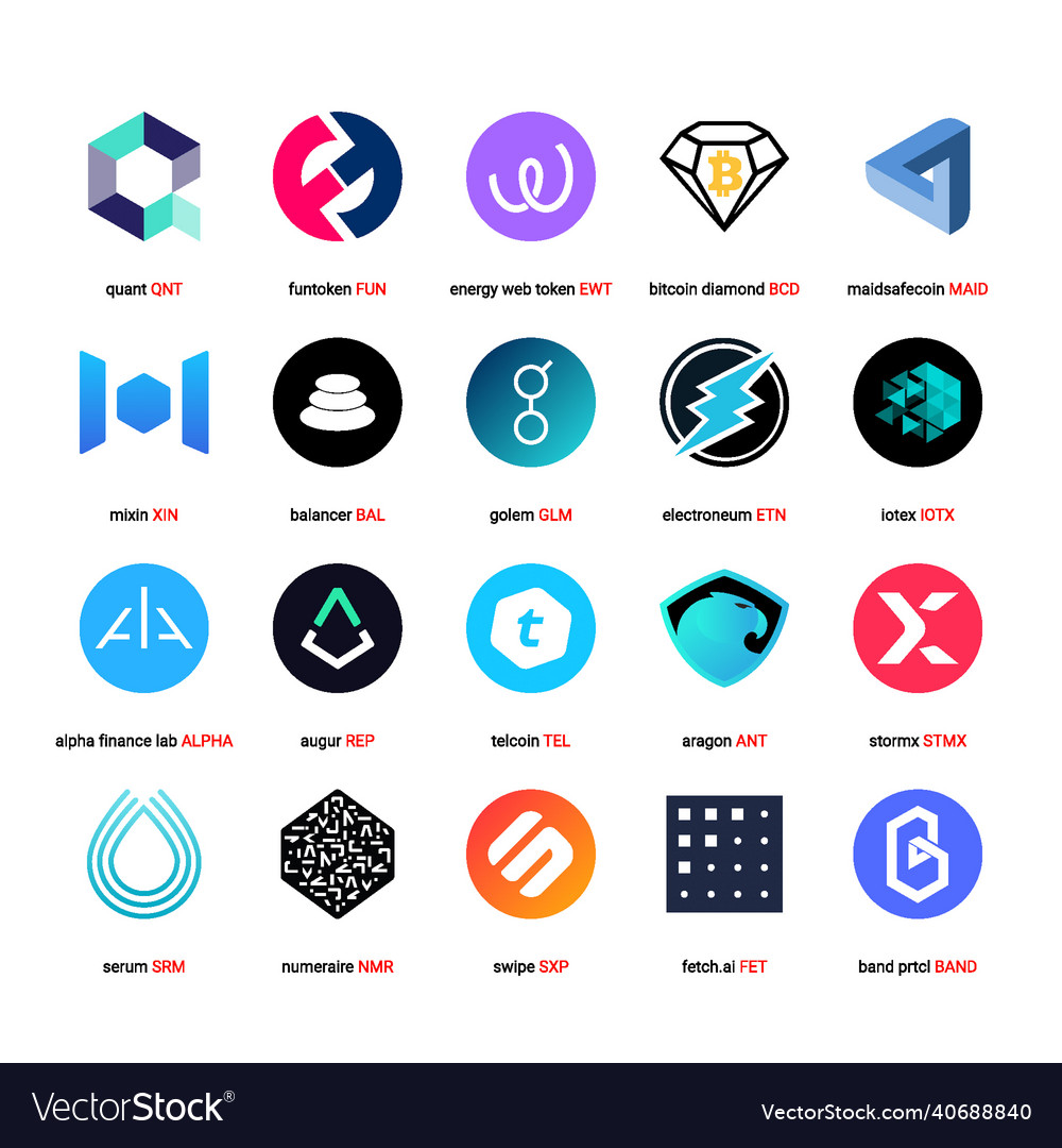 Crypto currency coins digital payment system Vector Image