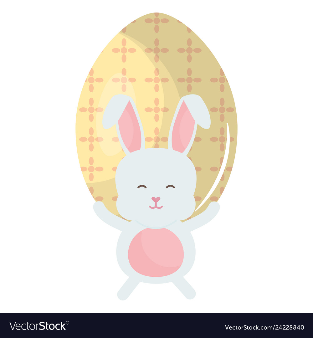 Cute rabbit with easter egg painted Royalty Free Vector