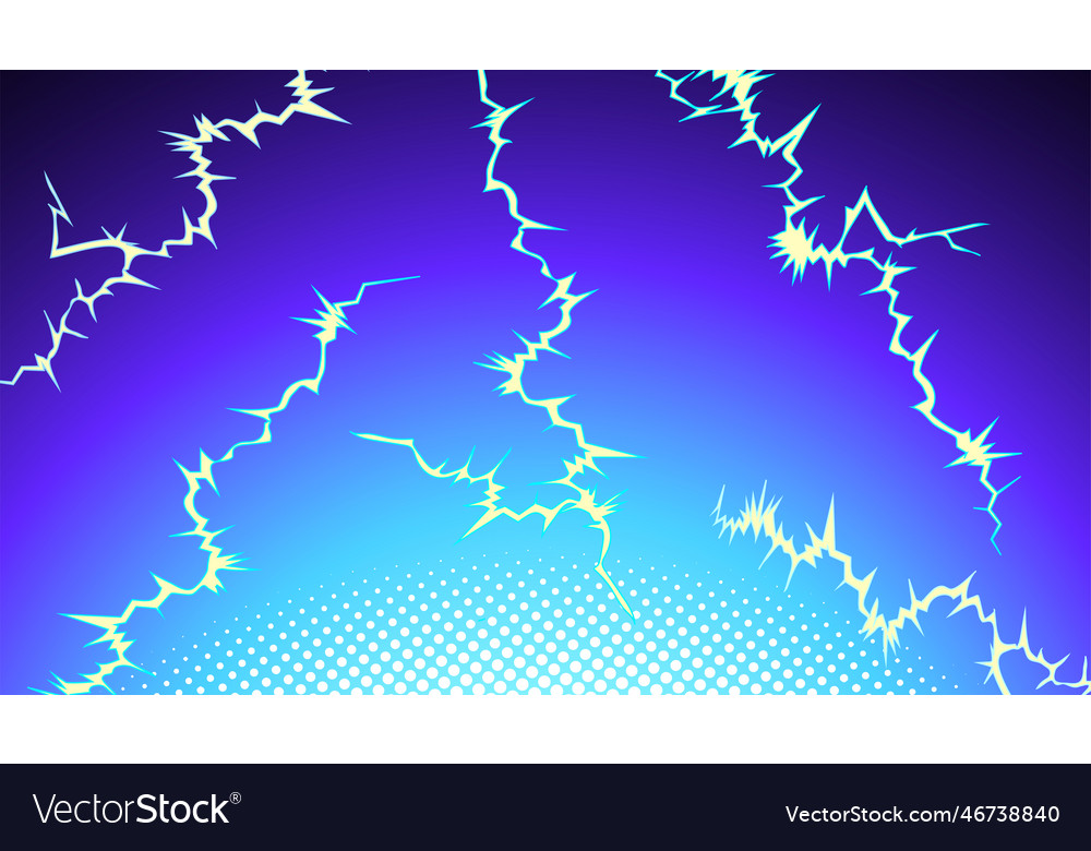 Dynamic Blue Lightning Background Royalty Free Vector Image