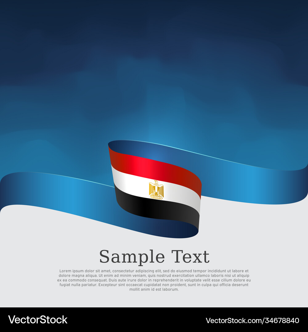 Egypt flag background wavy ribbon Royalty Free Vector Image