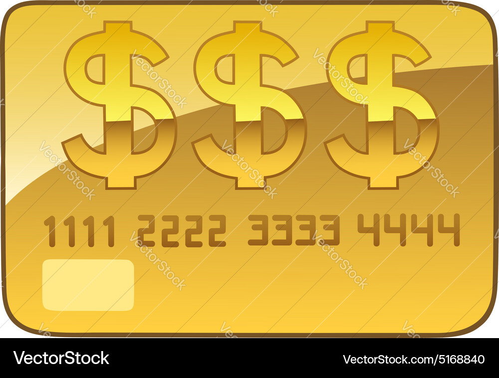Golden plastic card Royalty Free Vector Image - VectorStock