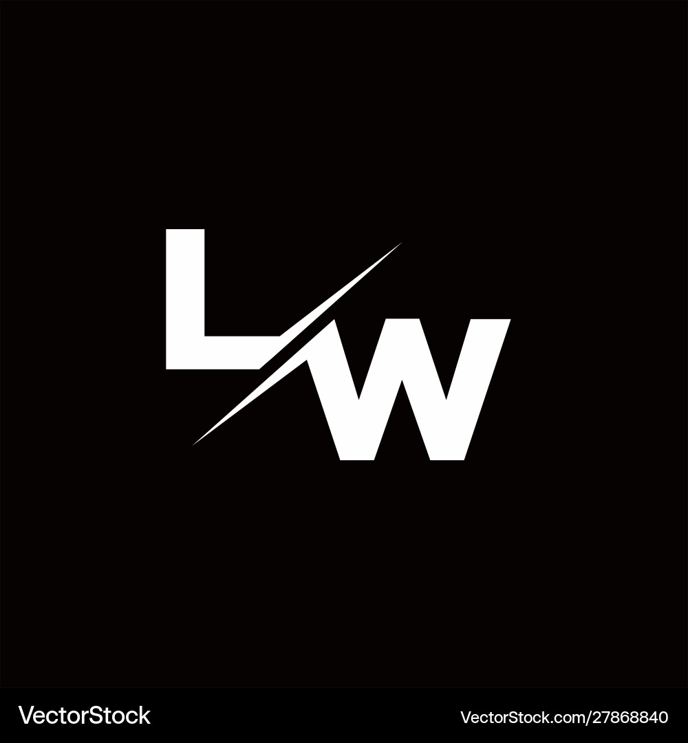 Lw logo letter monogram slash with modern Vector Image
