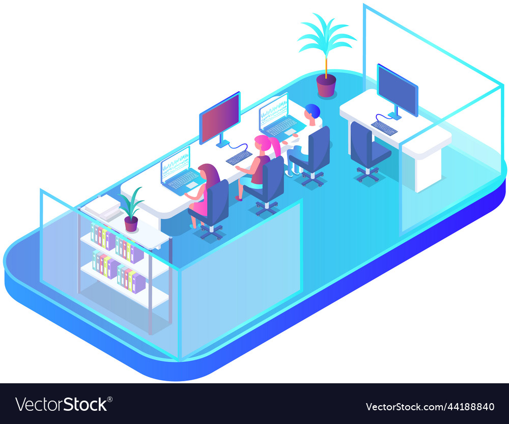 People work in coworking office modern workspace Vector Image