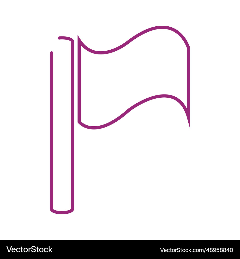 Purple flag line iconsvg Royalty Free Vector Image