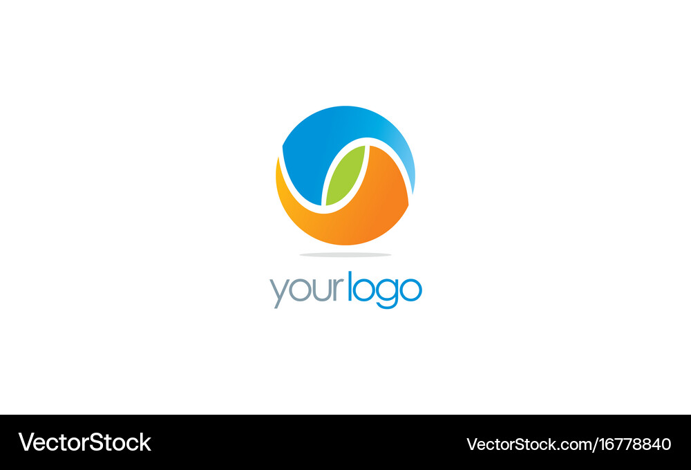 Round color ball eco logo Royalty Free Vector Image