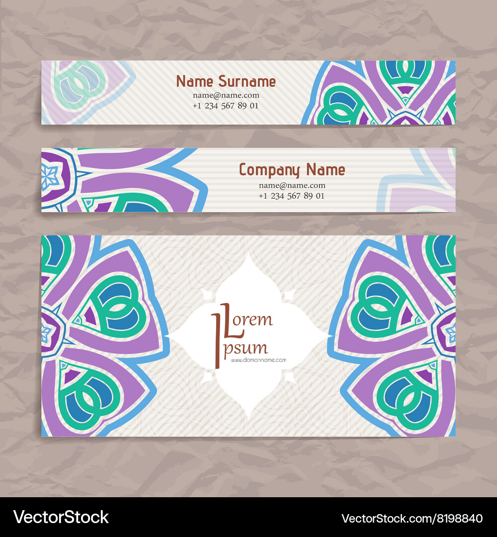 Set design templates business card Royalty Free Vector Image