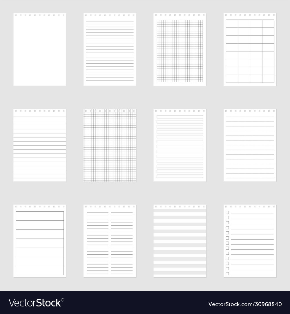 Set note paper sheets Royalty Free Vector Image