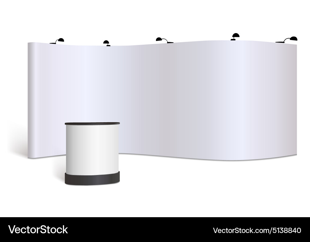Trade show booth mock-up isolated on white Vector Image