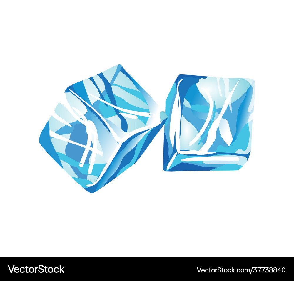 Water ice cube icon frozen particles set Vector Image