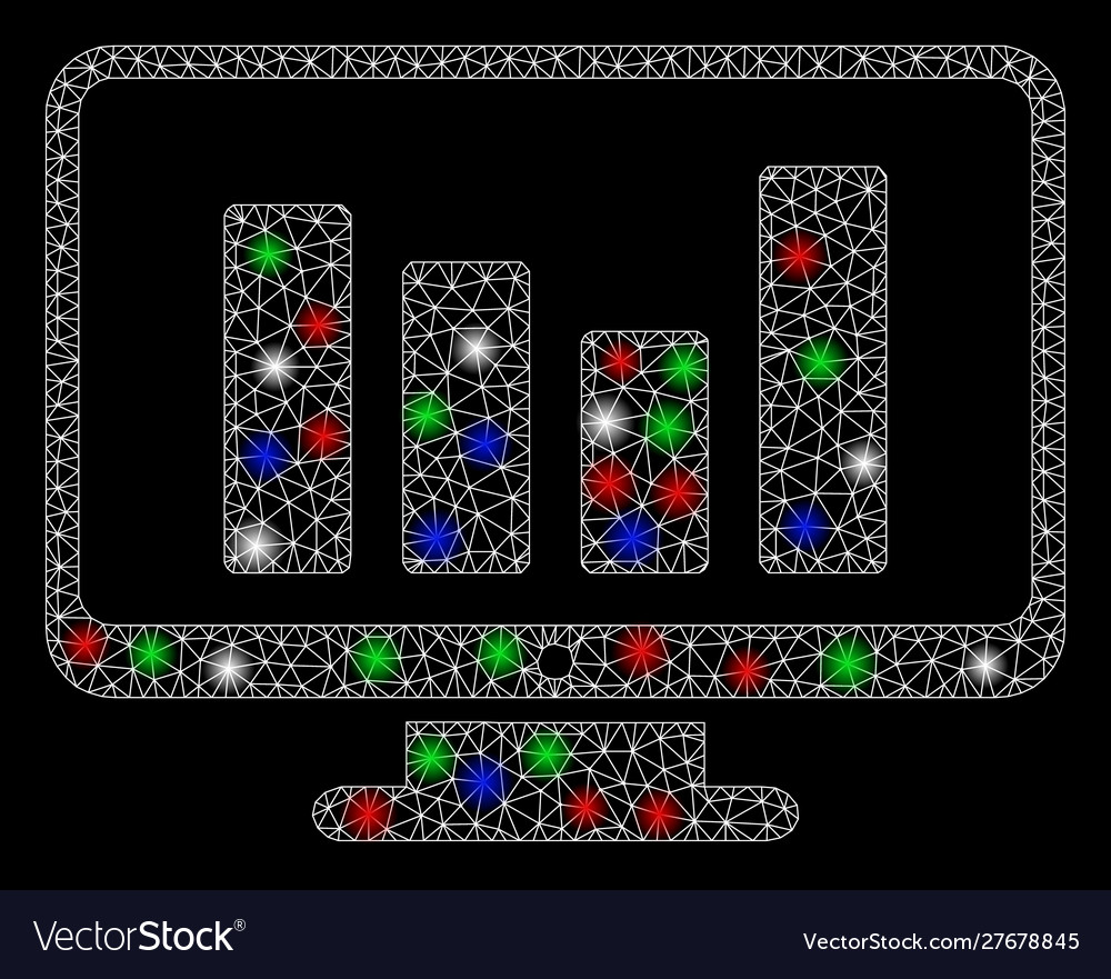 Bright mesh carcass bar chart monitoring Vector Image Bright mesh carcass bar chart monitoring Vector Image