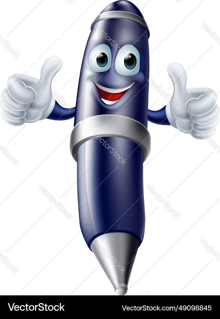 Cartoon pen character Royalty Free Vector Image