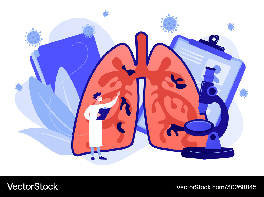 Coronavirus symptoms and artificial respiration Vector Image