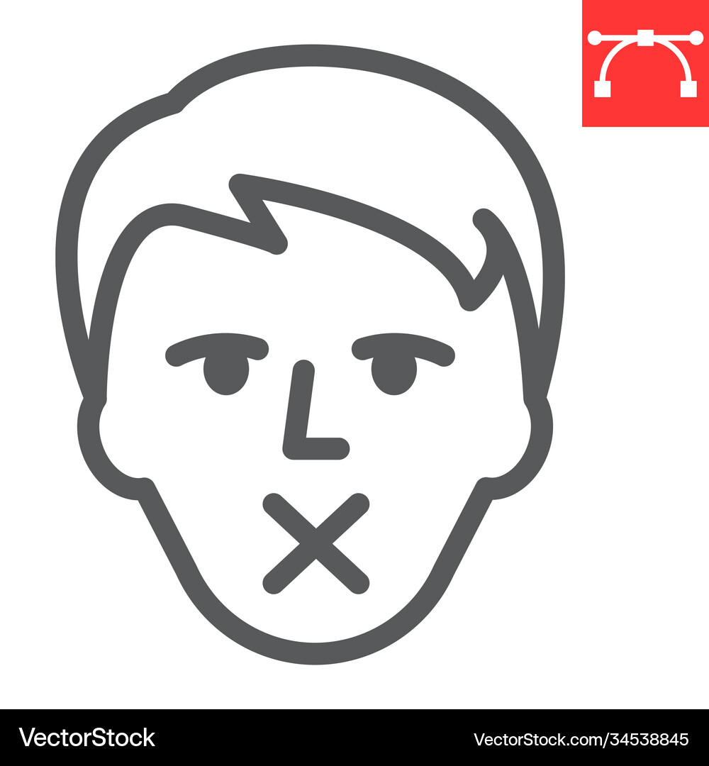 Dumbness line icon disability and handicapped Vector Image