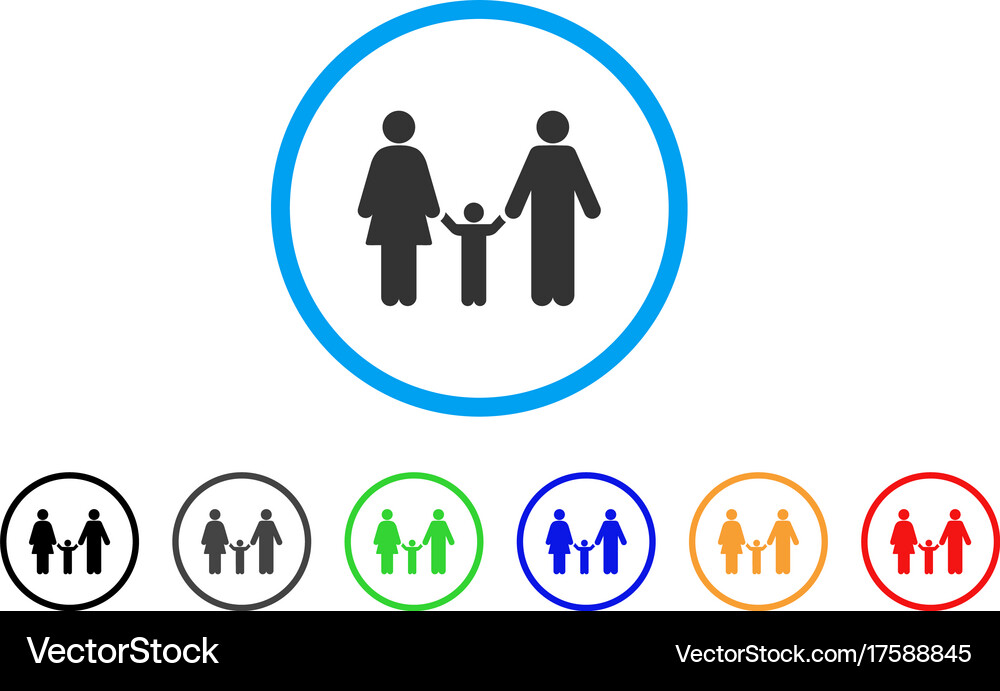 Family child rounded icon Royalty Free Vector Image