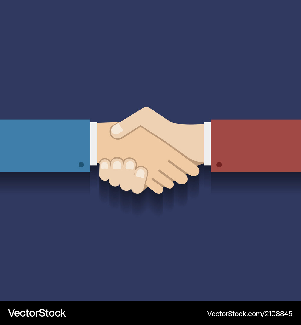 Flat design partnership symbol businessman Vector Image
