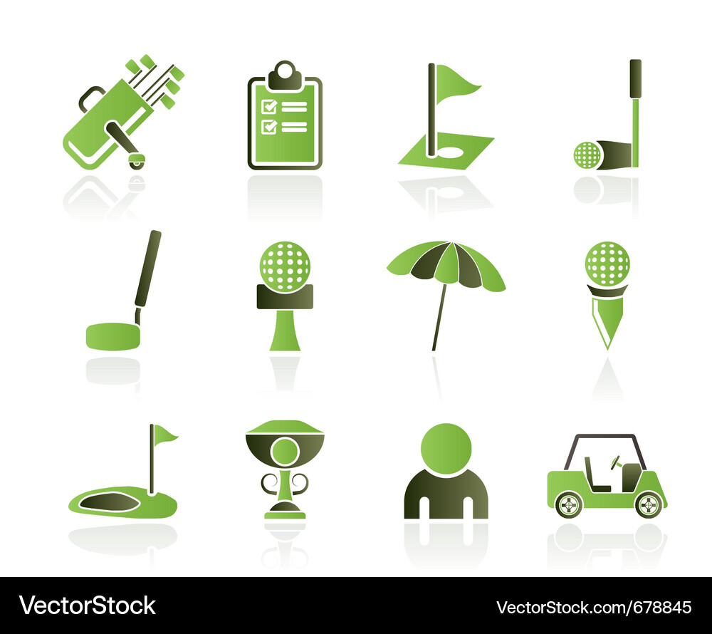 Golf and sport icons Royalty Free Vector Image