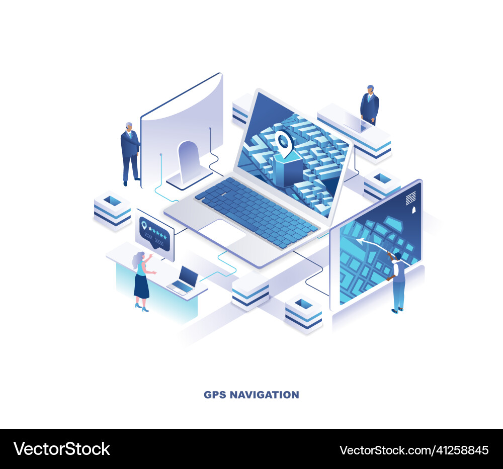 Gps navigation location search online locator Vector Image