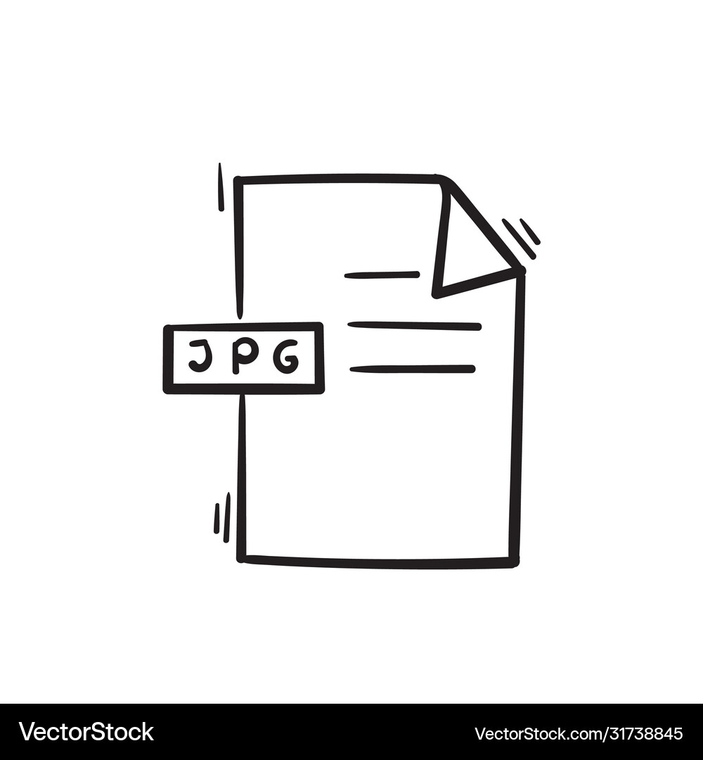 Hand drawn jpg document icon isolated Royalty Free Vector