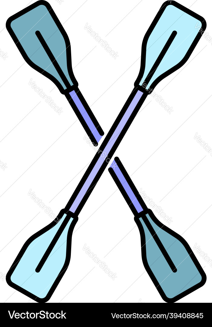 Kayak paddle icon color outline Royalty Free Vector Image