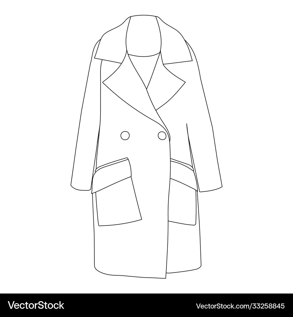 On a white background outerwear coat female Vector Image