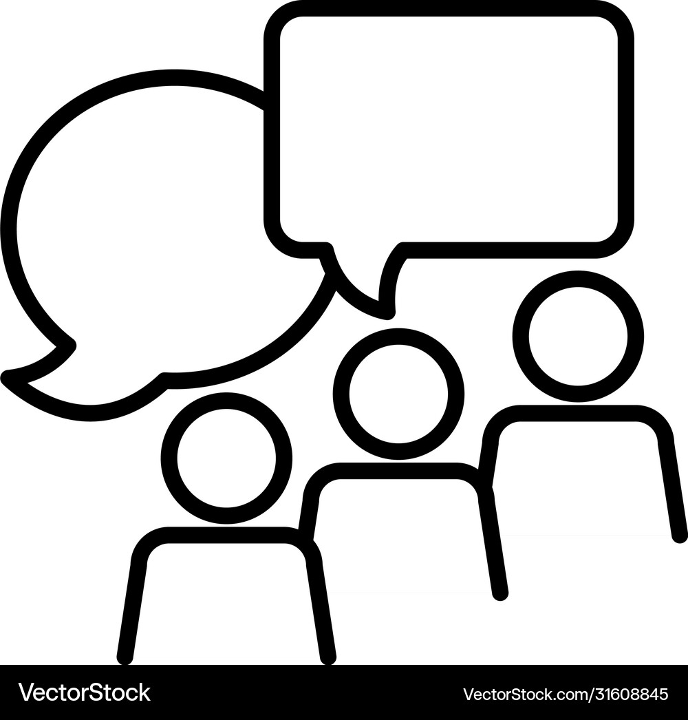 Pictograph people with communication bubbles icon Vector Image