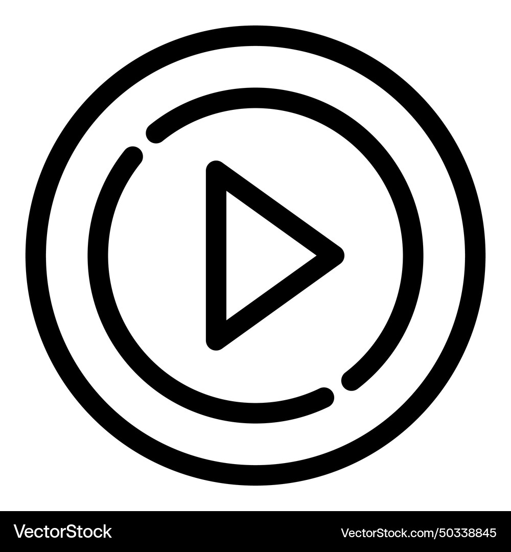 Play movie button flat icon isolated on white Vector Image