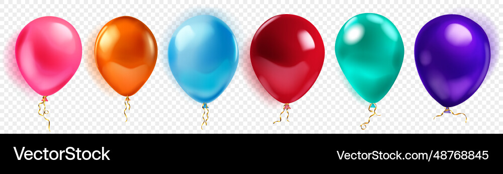 Set of helium balloons Royalty Free Vector Image