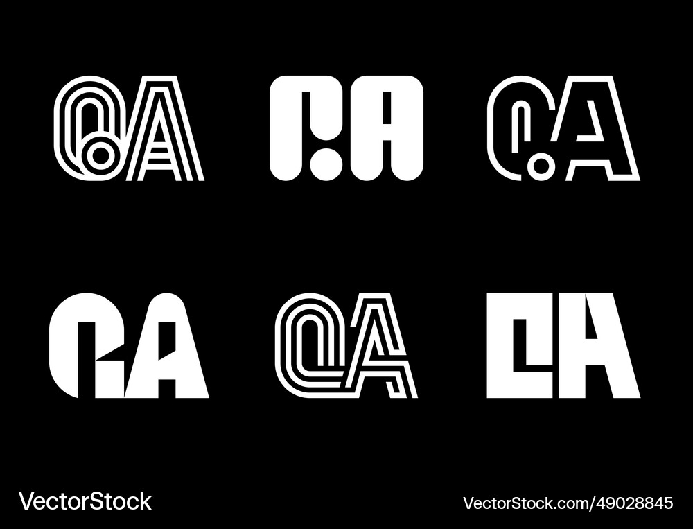 Set of letter qa logos Royalty Free Vector Image