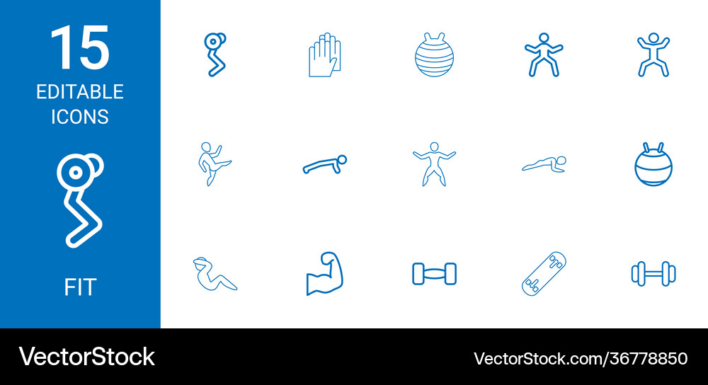 15 fit icons Royalty Free Vector Image - VectorStock