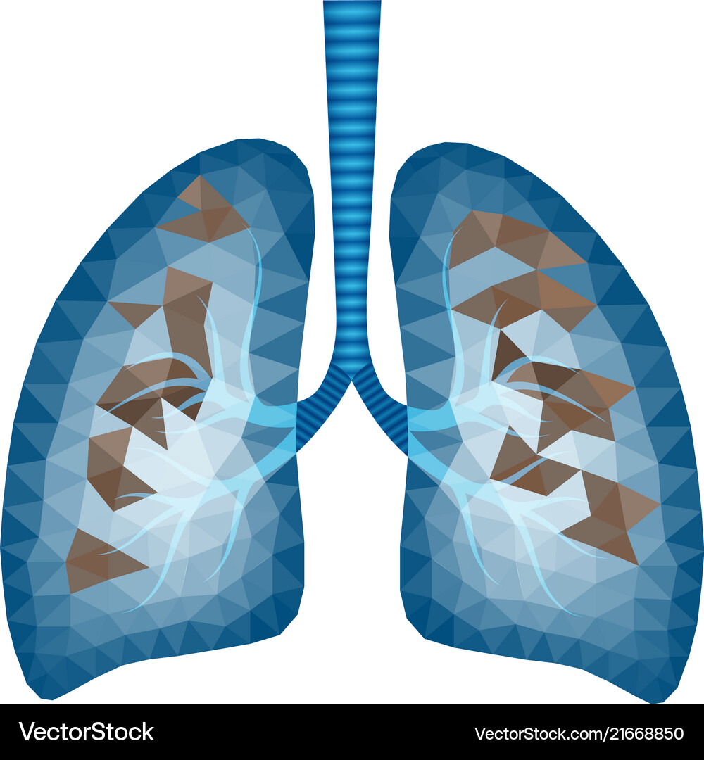 Abstract polygonal image of sick lungs Royalty Free Vector