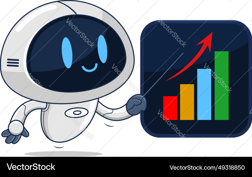 Ai robot chat bot cartoon character Royalty Free Vector