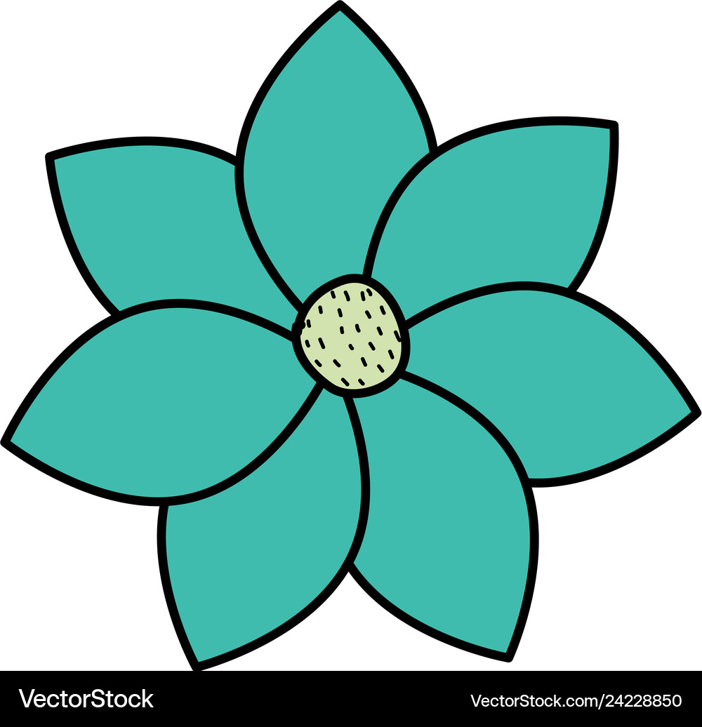 Beautiful flower decorative icon Royalty Free Vector Image