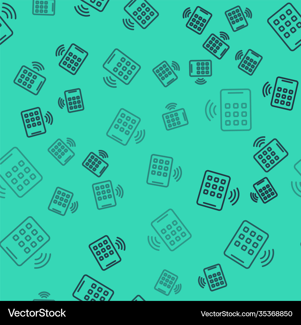 Black line wireless tablet icon isolated seamless Vector Image