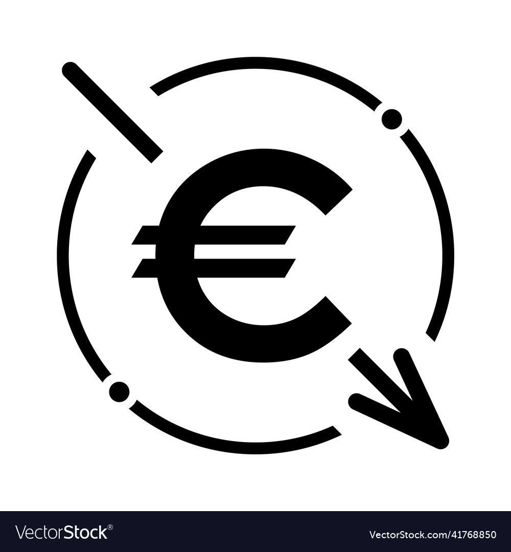 Cost reduction- decrease euro icon symbol Vector Image