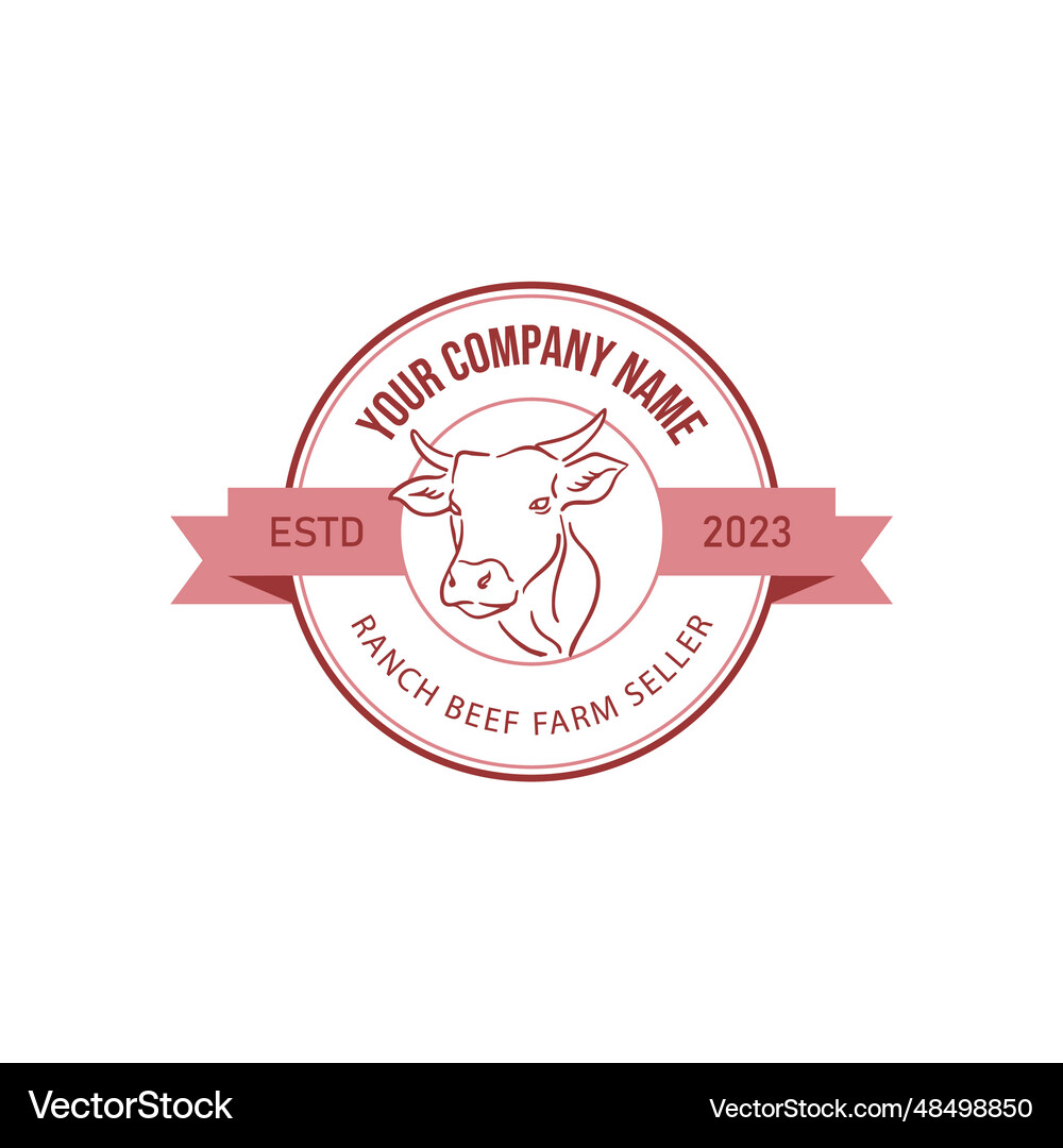 Cow ranch farm logo Royalty Free Vector Image - VectorStock