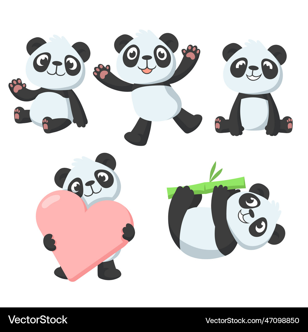 Cute panda cartoon character Royalty Free Vector Image